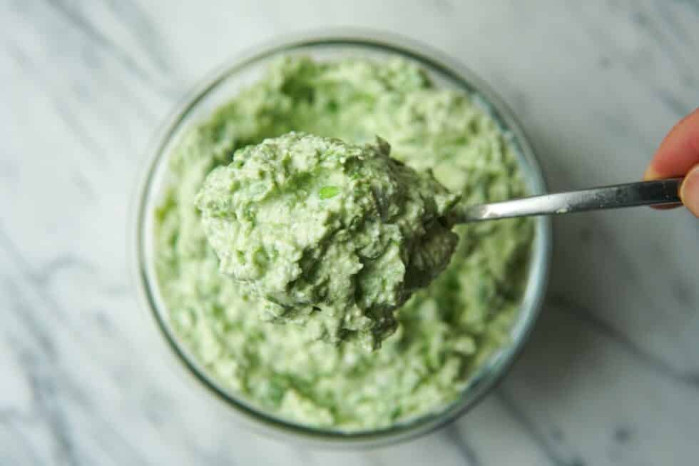 Curry Egg Salad Mashed Pea Toast | Natalie Cooks