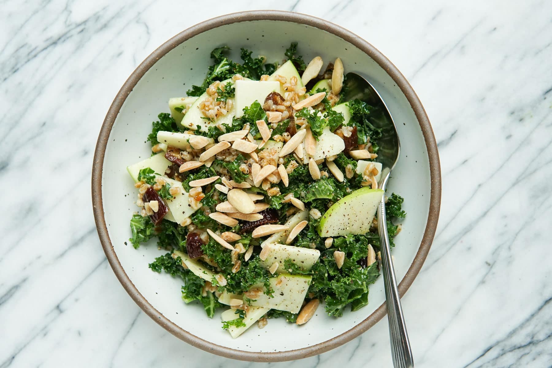 Date Apple and Manchego Farro Salad | Natalie Cooks