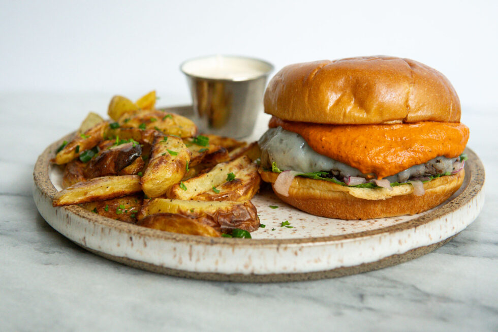 Romesco Manchego Burgers | Natalie Cooks