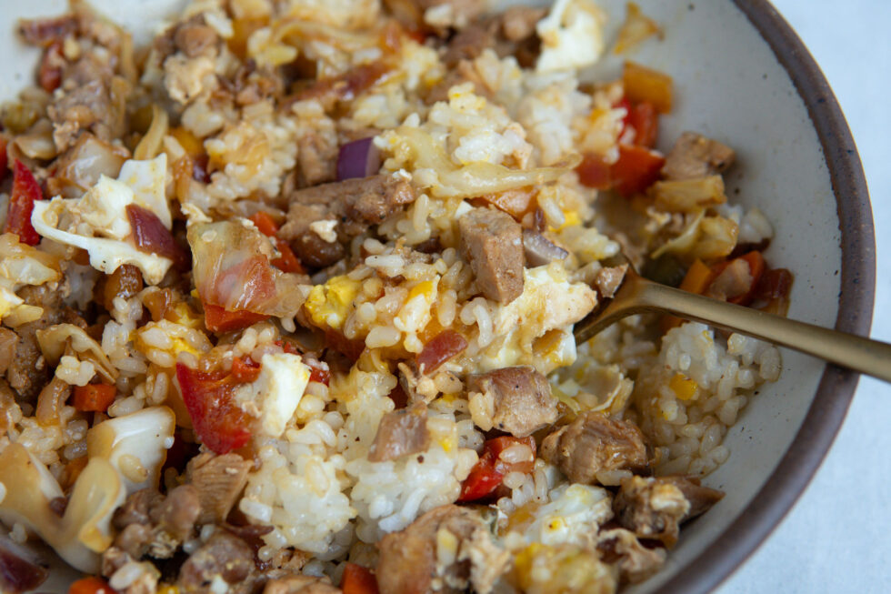 Chopped Soy Garlic Chicken and Rice (Chicken Sisig) | Natalie Cooks