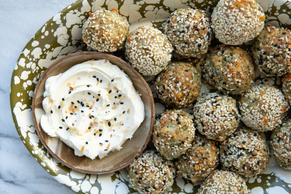 Cheddar Scallion Bagel Balls | Natalie Cooks