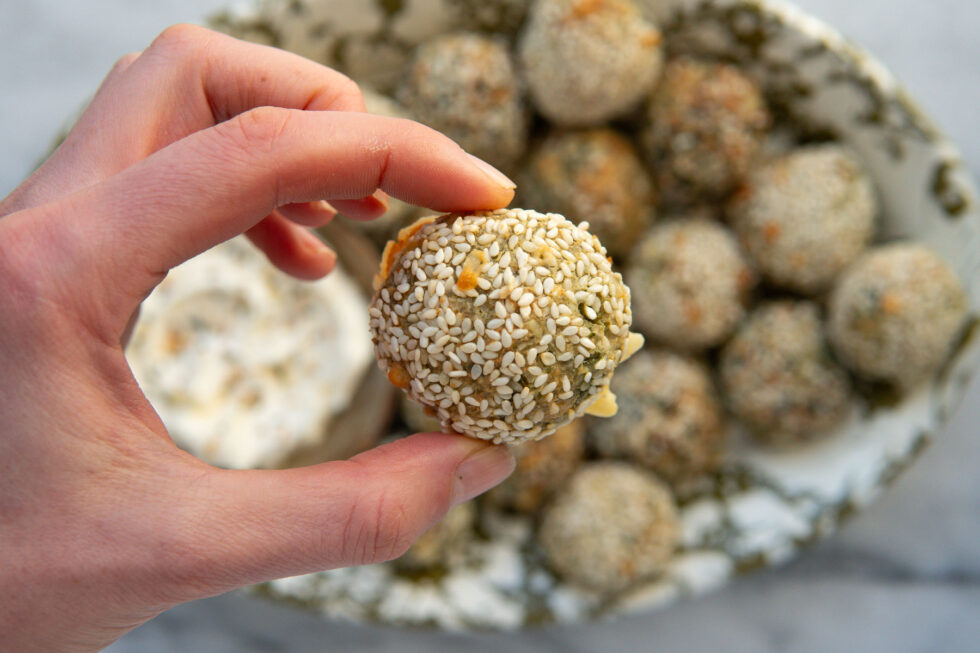 Cheddar Scallion Bagel Balls | Natalie Cooks