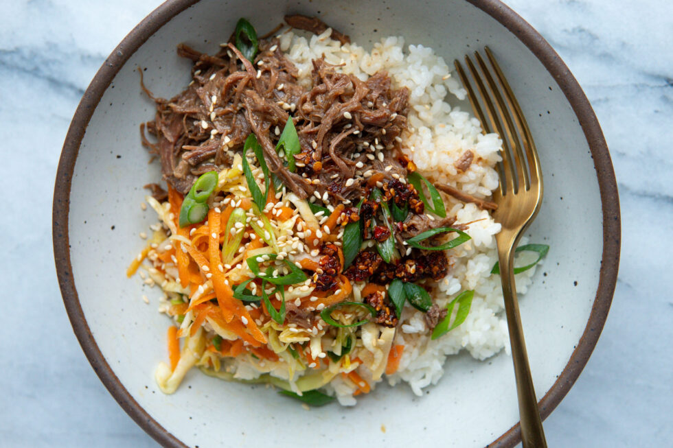 Instant Pot Miso Ginger Shredded Beef | Natalie Cooks