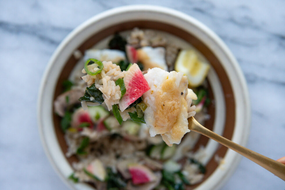 One Pot Miso Butter Cod + Rice | Natalie Cooks